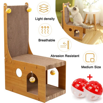 Medium Cat Cardboard Scratcher Activity Tower & Scratching Post with 6 ...