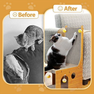 Medium Cat Cardboard Scratcher Activity Tower & Scratching Post with 6 ...