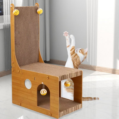 Medium Cat Cardboard Scratcher Activity Tower & Scratching Post with 6 ...