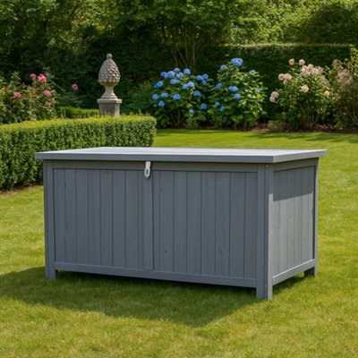 Medium Grey Wooden Garden Storage Cabinet - 468L