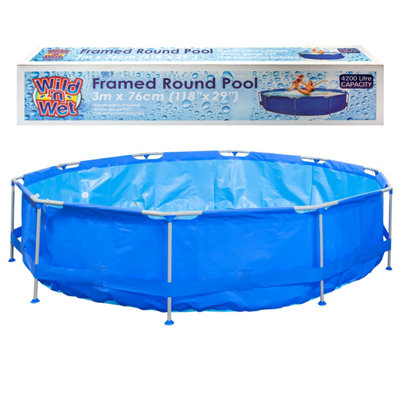 Medium Round Pool 3m - Wild 'n Wet - Framed Pool | DIY at B&Q