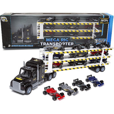 Mega Rig Transporter with 9 Track Cars