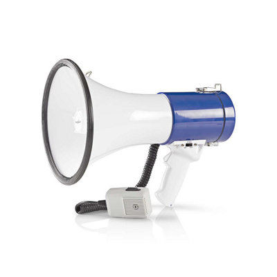 Megaphone 1500m Range with Detachable Microphone, Built-In Siren ...