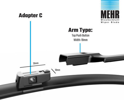 Mehr Wiper Blade Flat Front Kit Fits: Citroen DS4 1.2 PureTech 130 ...