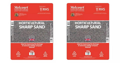 Melcourt Horticultural Sharp Sand 20KG Pack of 2