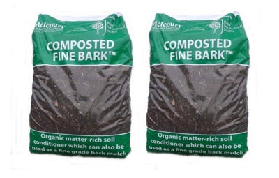 Melcourt Organic Composted Fine Bark Soil Conditioner 50L Pack of 2