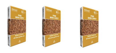 Melcourt Pine Mini Chips Decorative Bark 60L Pack of 3