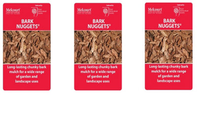 Melcourt Premium Large Bark Nuggets 60L Pack of 3