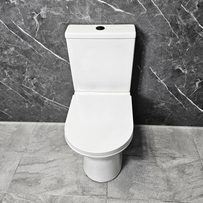 Melissa Toilet with Black Flush Button & Hinges Rimless WC Inc Soft ...