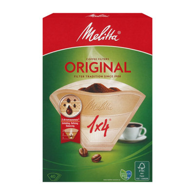 Melitta 1x4 Type Coffee Filters (Pack of 40, 6780516)