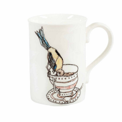 Mellor Ware Mug Bird Drinking Tea Design | DIY at B&Q