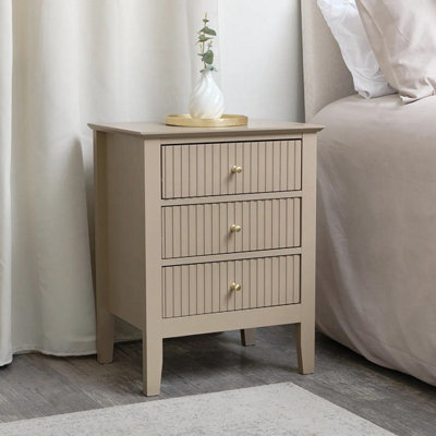 Melody Maison 3 Drawer Bedside Table - Hales Tan Range