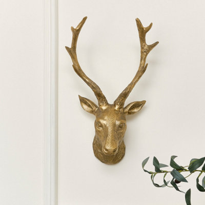 Melody Maison Antique Gold Metal Stag Head