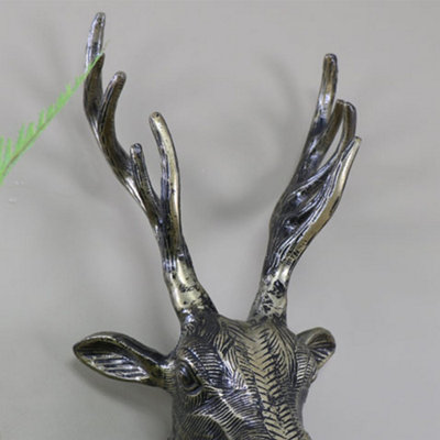 Melody Maison Antique Gold Metal Wall Mounted Stag Head