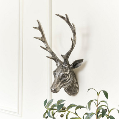 Melody Maison Antique Silver Metal Stag Head