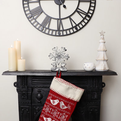 Melody Maison Antique White Snowflake Christmas Stocking Hook