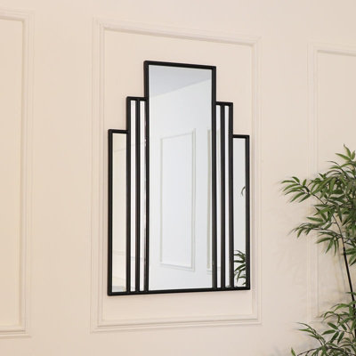 Melody Maison Black Fan Art Deco Wall Mirror 90cm x 59cm