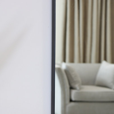 Melody Maison Black Framed Arch Wall Mirror 42cm x 156cm