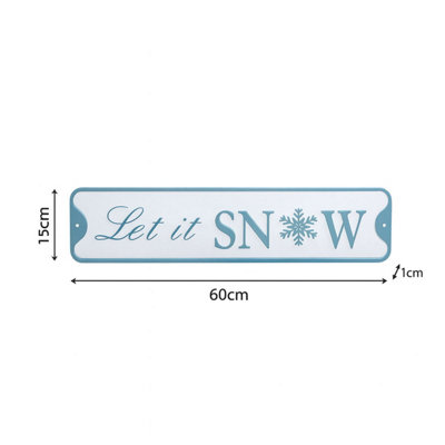 Melody Maison Blue & White Let It Snow Decorative Christmas Sign