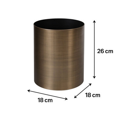Melody Maison Brass Gold Textured Metal Waste Bin