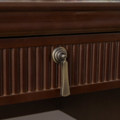 Melody Maison Dark Brown Wooden Reeded Dressing Table - Georgian Range