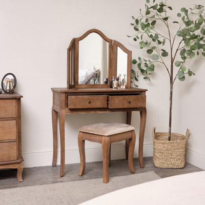 Melody Maison Dressing Table, Mirror & Stool Set - Ashwell Range