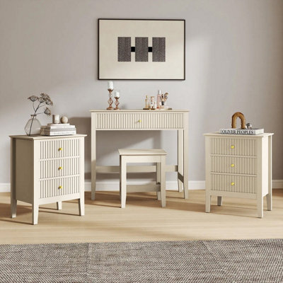 Melody Maison Dressing Table, Stool & Pair of 3 Drawer Bedside Tables ...