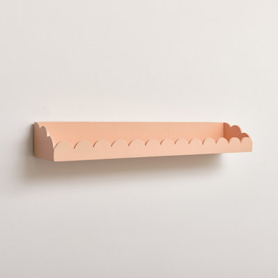 MELODY MAISON EXTRA LARGE PEACH SCALLOPED WALL STORAGE SHELF - 90CM
