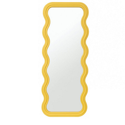 Melody Maison Full Length Wavy Mustard Mirror