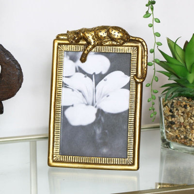 Melody Maison Gold Leopard Photo Frame | DIY at B&Q