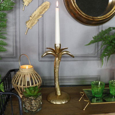 Buy Melody Maison Gold Metal Palm Tree Candle Holder | DIY at B&Q