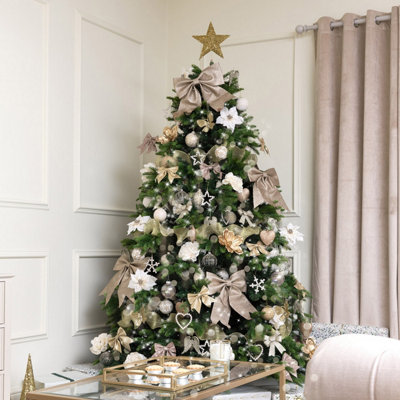 Melody Maison Gold Sparkle Ruffle Christmas Tree Ribbon - 270cm