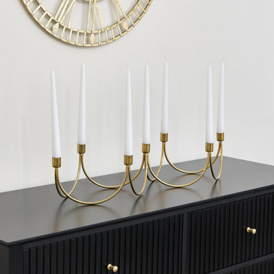 Melody Maison Gold Wave Multi Candle Holder | DIY at B&Q