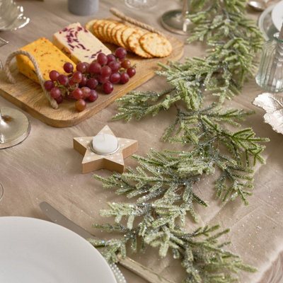 Melody Maison Green Glitter Trailing Fir Garland - 115cm