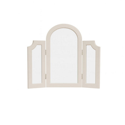 Melody Maison Grey Arched Triple Dressing Table Mirror - Daventry Taupe ...