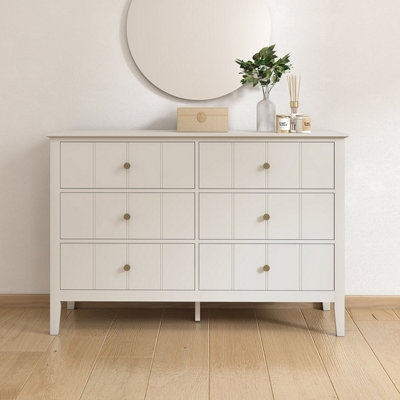 Melody Maison Ivory 6 Drawer Chest Of Drawers - Padstowe Ivory Range