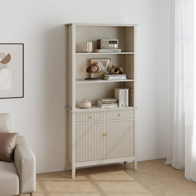 Melody Maison Large 2 Drawer & 2 Doors Bookcase - Hales Taupe Range