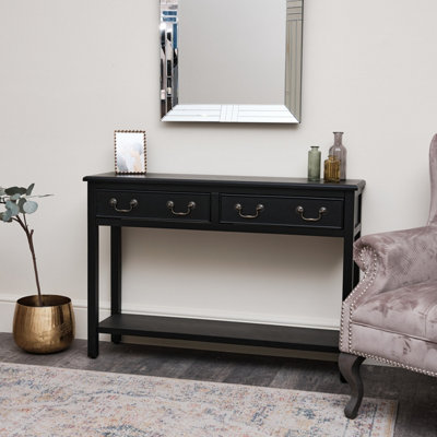 Melody Maison Large Black 2 Drawer Console Table