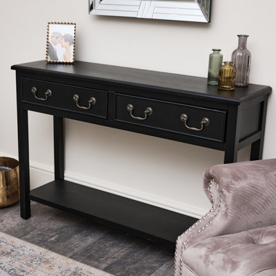 Melody Maison Large Black 2 Drawer Console Table