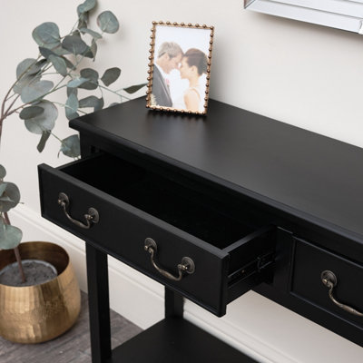 Melody Maison Large Black 2 Drawer Console Table