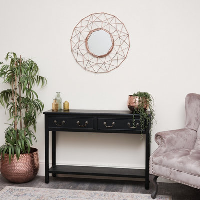Melody Maison Large Black 2 Drawer Console Table