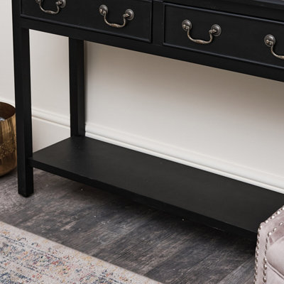 Melody Maison Large Black 2 Drawer Console Table