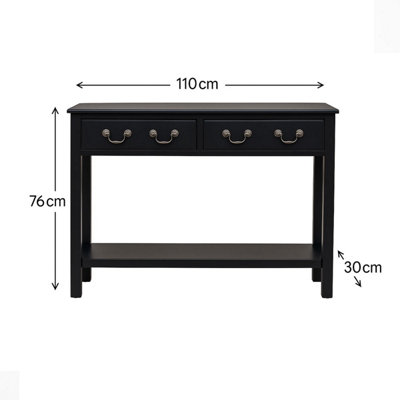 Melody Maison Large Black 2 Drawer Console Table