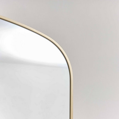 Melody Maison Large Gold Framed Arched Wall Mirror 92cm x 91cm