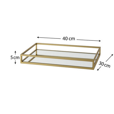 Melody Maison Large Gold Mirrored Cocktail Tray