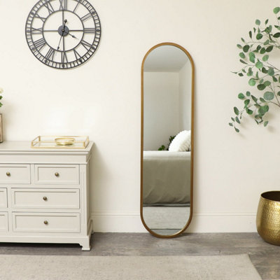 Melody Maison Large Gold Oval Mirror 42cm x 156cm