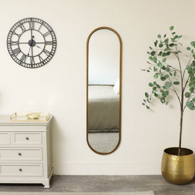 Melody Maison Large Gold Oval Mirror 42cm x 156cm