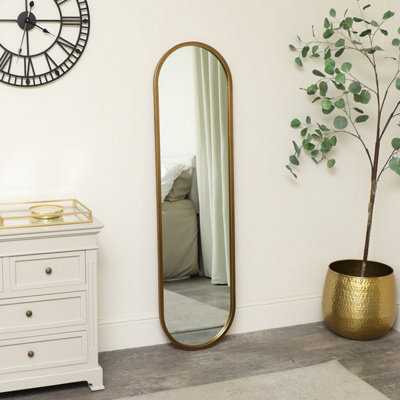Melody Maison Large Gold Oval Mirror 42cm x 156cm