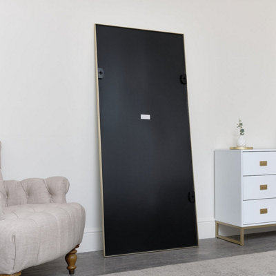 Melody Maison Large Gold Thin Framed Leaner Mirror 80cm x 180cm