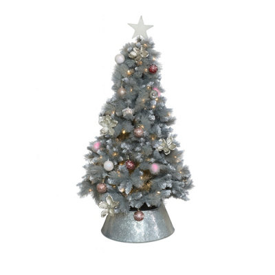 Melody Maison Large Grey & Silver Tipped Christmas Tree 6ft